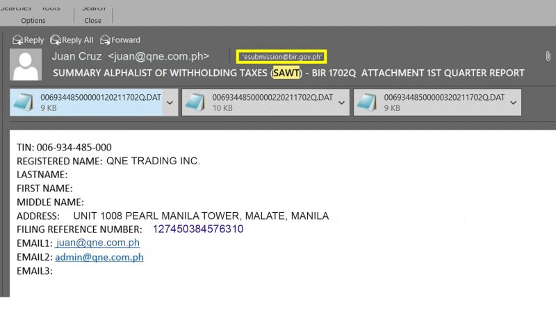 Need To Know BIR SAWT QNE Software Philippines Inc 